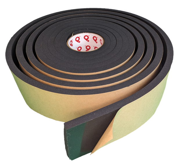 EPDM Foam Strip, 1/2" Thick x 1" Width x 10' Length, Black — Pres-Bond