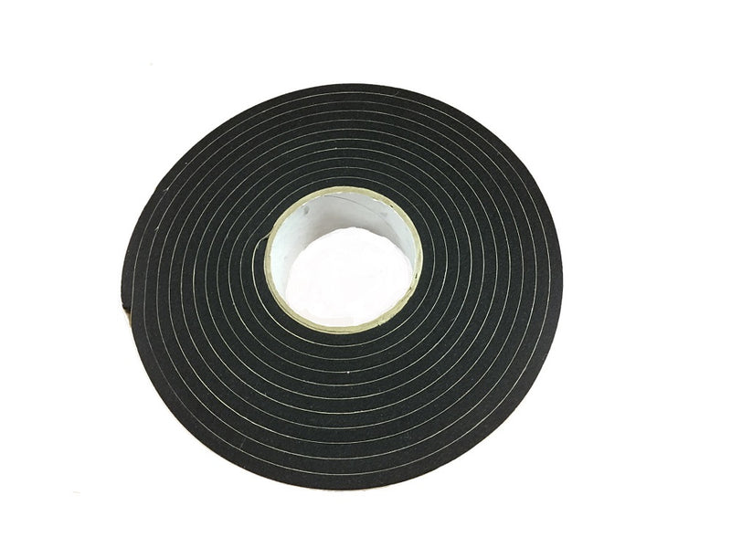 1/4" Thick Black Foam Strip, 3/4" Width x 50' Length, Rubber Adhesive ...